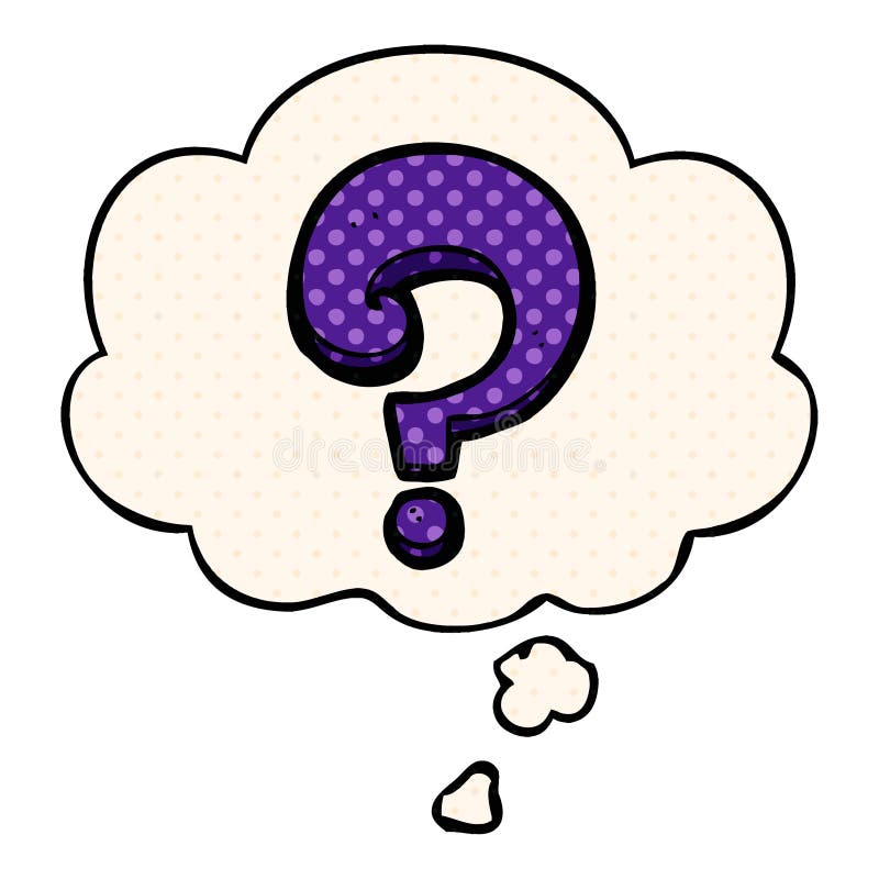 A Creative Cartoon Question Mark and Thought Bubble in Comic Book Style ...
