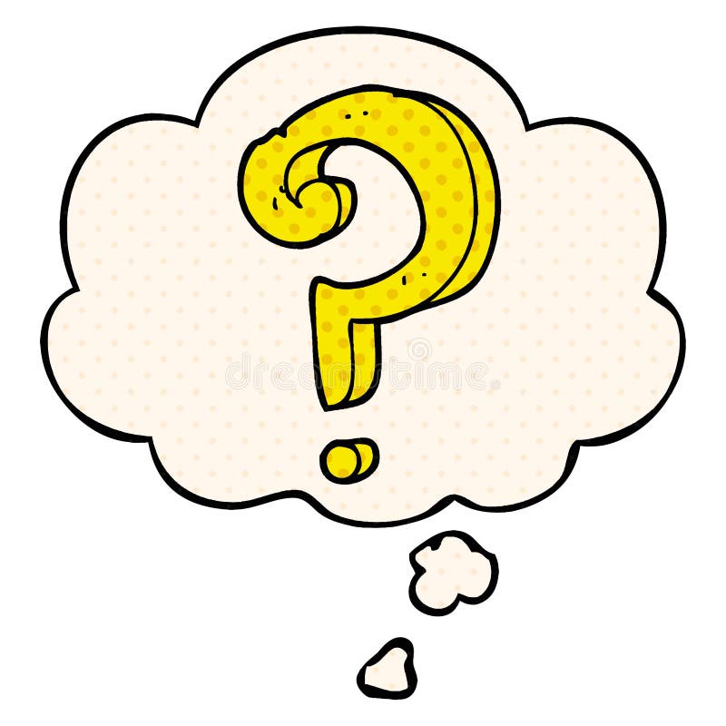 A Creative Cartoon Question Mark and Thought Bubble in Comic Book Style ...