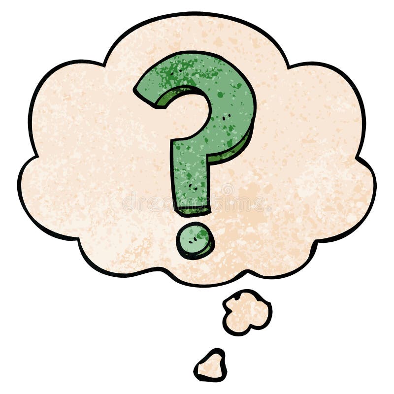 A Creative Cartoon Question Mark and Thought Bubble in Grunge Texture ...
