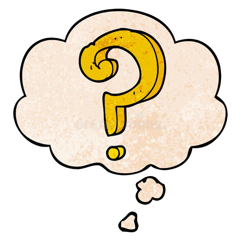 A Creative Cartoon Question Mark and Thought Bubble in Grunge Texture ...