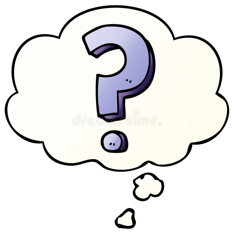 A Creative Cartoon Question Mark and Thought Bubble in Smooth Gradient ...