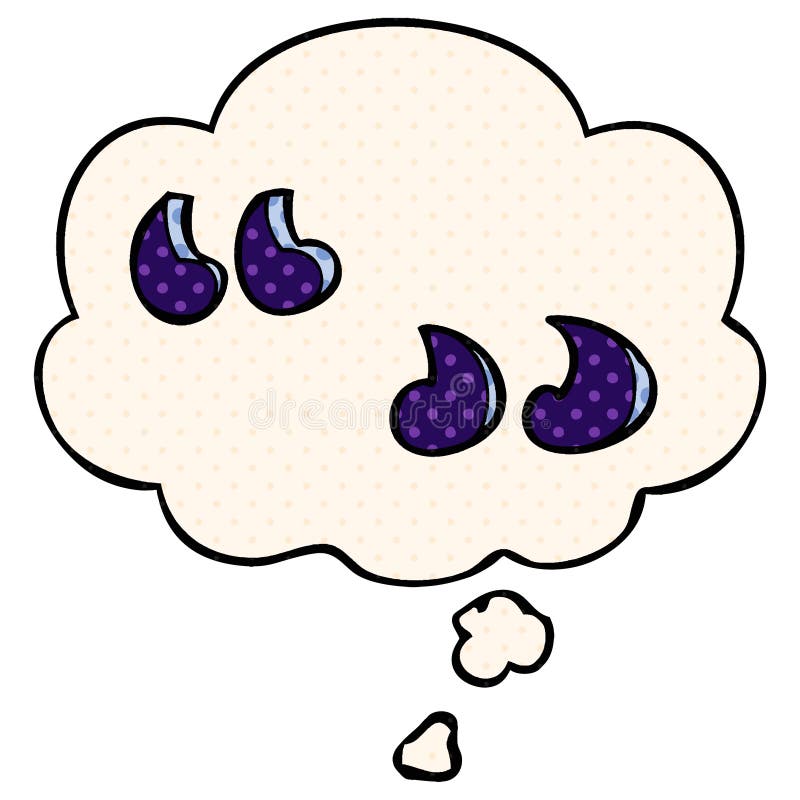 A Creative Cartoon Quotation Marks and Thought Bubble in Comic Book ...