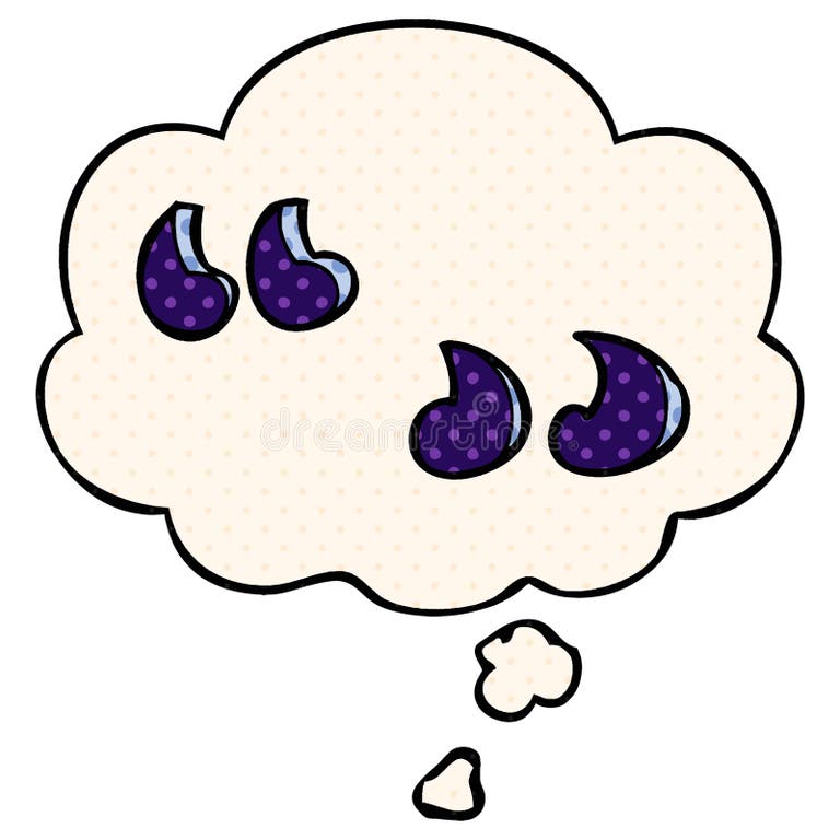 A Creative Cartoon Quotation Marks and Thought Bubble in Comic Book ...