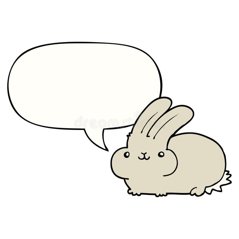 A Creative Cartoon Rabbit and Speech Bubble Stock Vector - Illustration ...