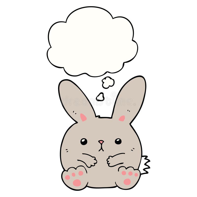 A Creative Cartoon Rabbit and Thought Bubble Stock Vector ...