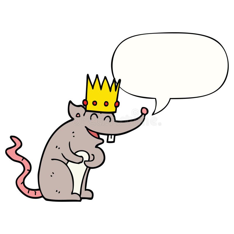 A Creative Cartoon Rat King Laughing and Speech Bubble Stock Vector ...