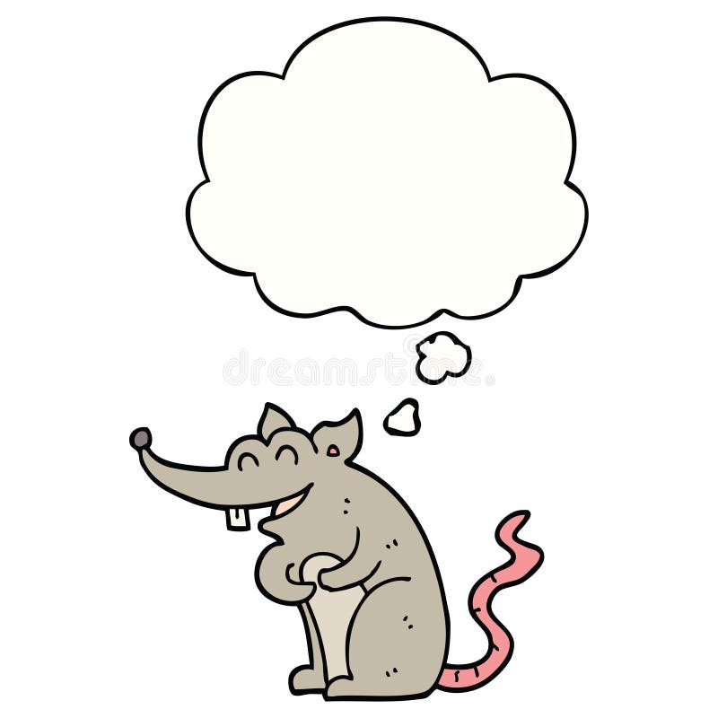 A Creative Cartoon Rat and Thought Bubble Stock Vector - Illustration ...