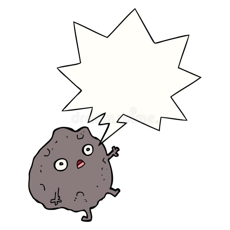 A Creative Cartoon Rock Falling and Speech Bubble Stock Vector ...