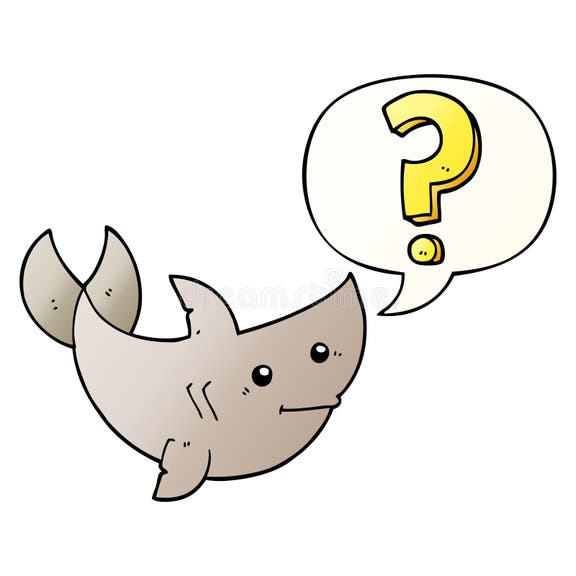 A Creative Cartoon Shark Asking Question and Speech Bubble in Smooth ...