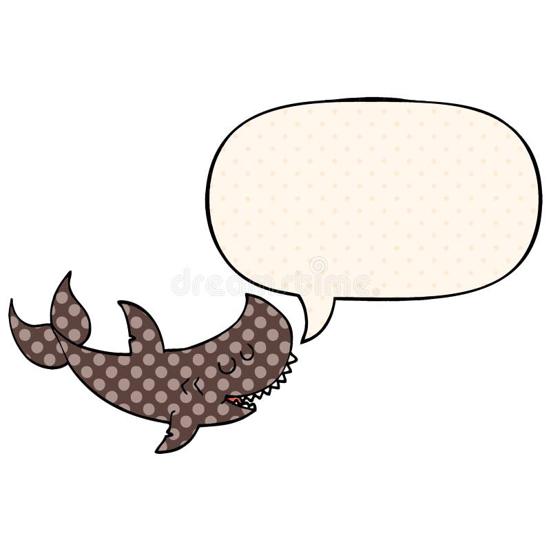 A Creative Cartoon Shark and Speech Bubble in Comic Book Style Stock ...