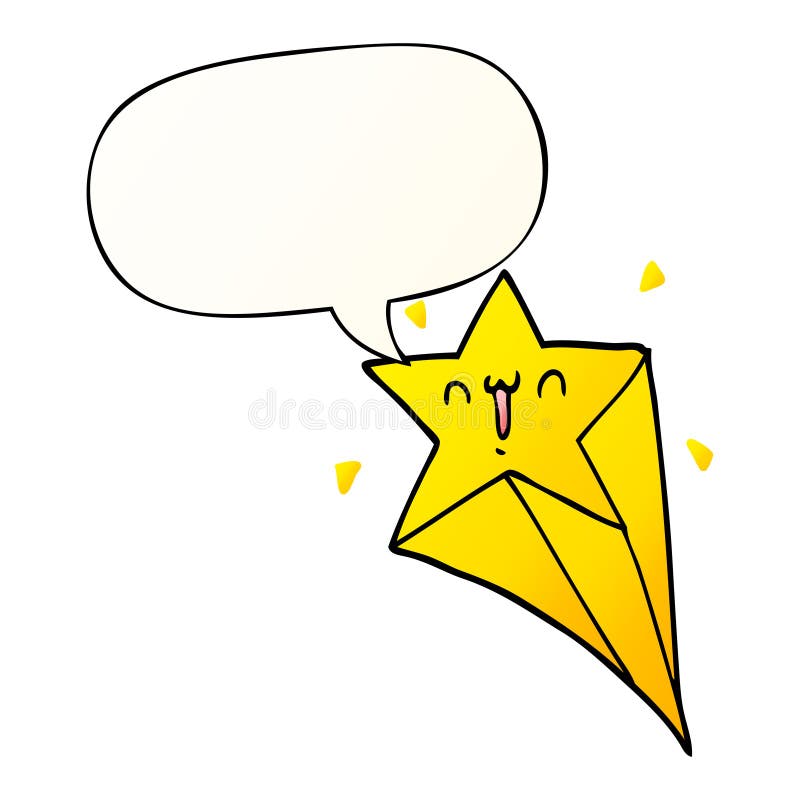 A Creative Cartoon Shooting Star and Speech Bubble in Smooth Gradient ...