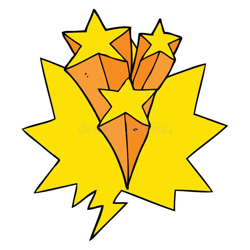 A Creative Cartoon Shooting Stars and Speech Bubble Stock Vector ...