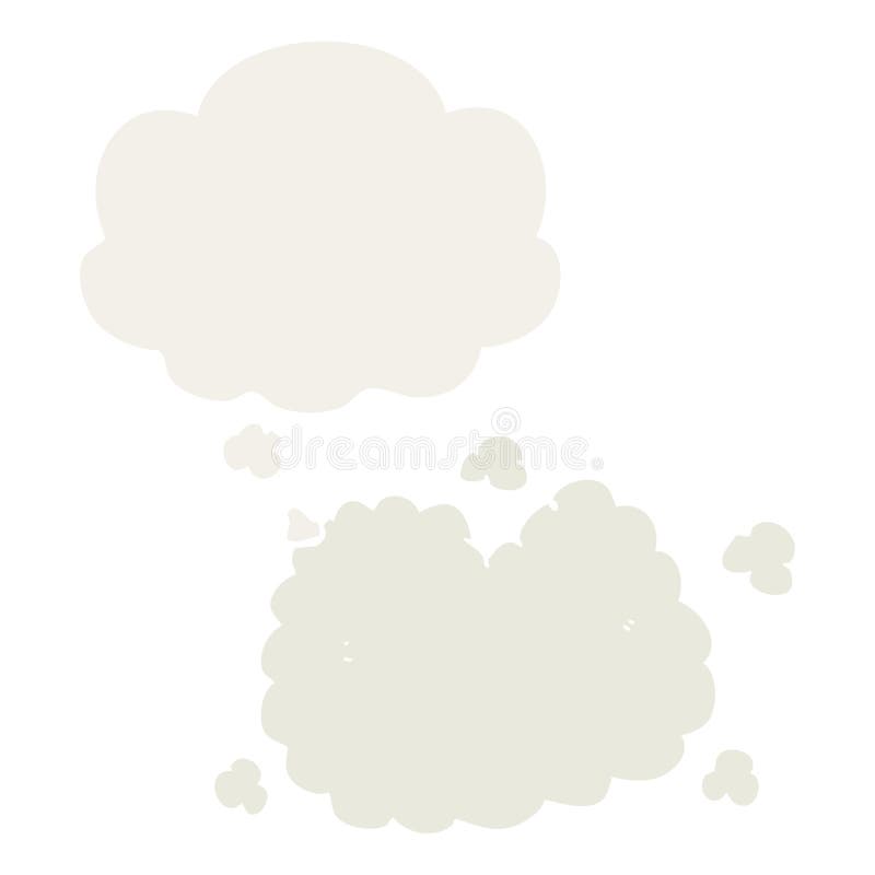 A Creative Cartoon Smoke Cloud and Thought Bubble in Retro Style Stock ...