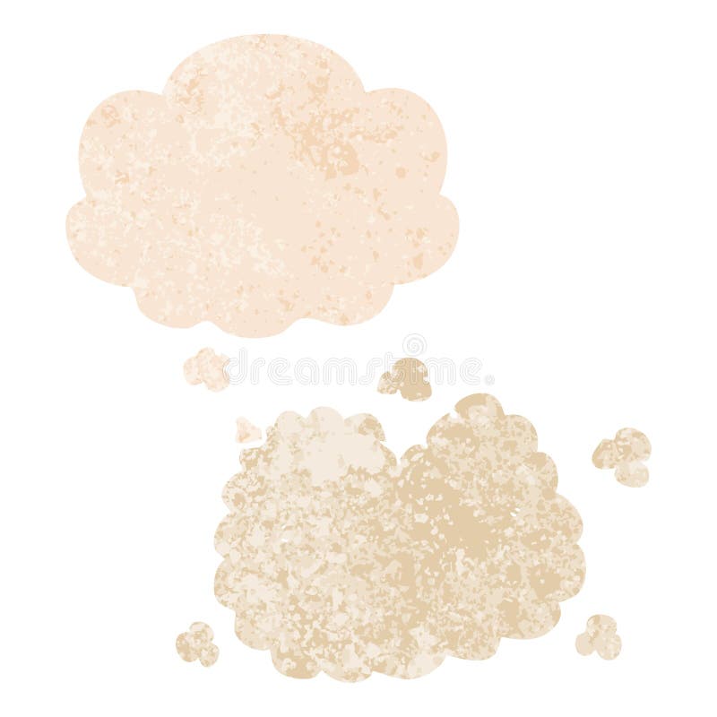 A Creative Cartoon Smoke Cloud and Thought Bubble in Retro Textured ...