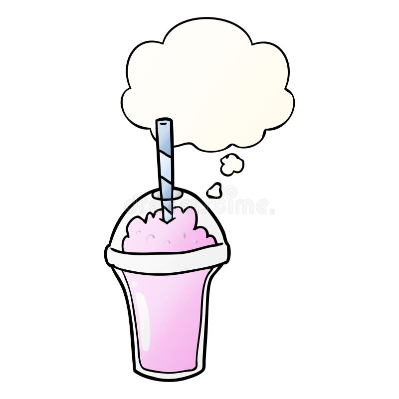 Smoothie Slush Slurpee Food Drink Iced Cute Cartoon Thought Bubble ...