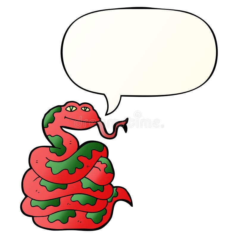 A Creative Cartoon Snake and Speech Bubble in Smooth Gradient Style ...