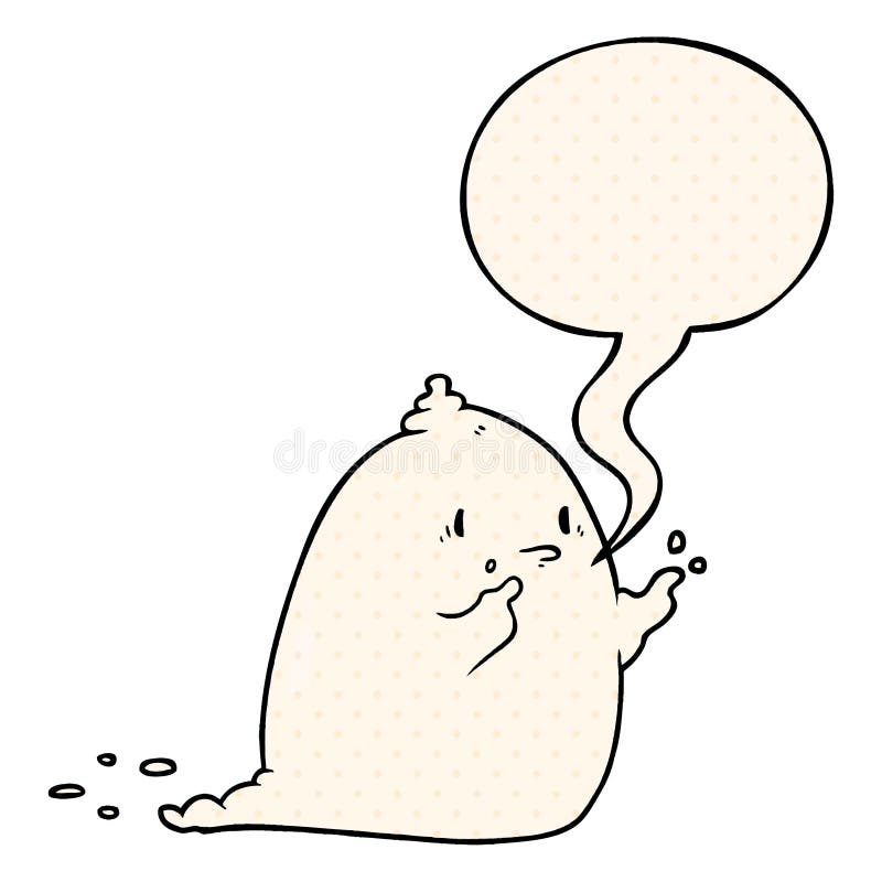 A Creative Cartoon Spooky Ghost and Speech Bubble in Comic Book Style ...