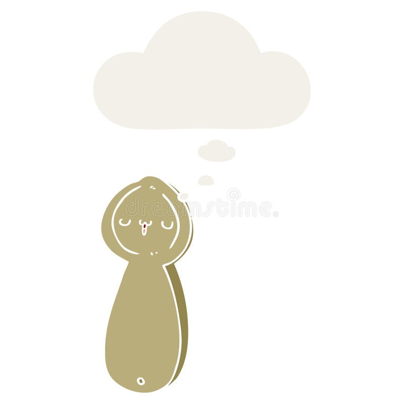 A Creative Cartoon Spoon and Thought Bubble in Retro Style Stock Vector ...