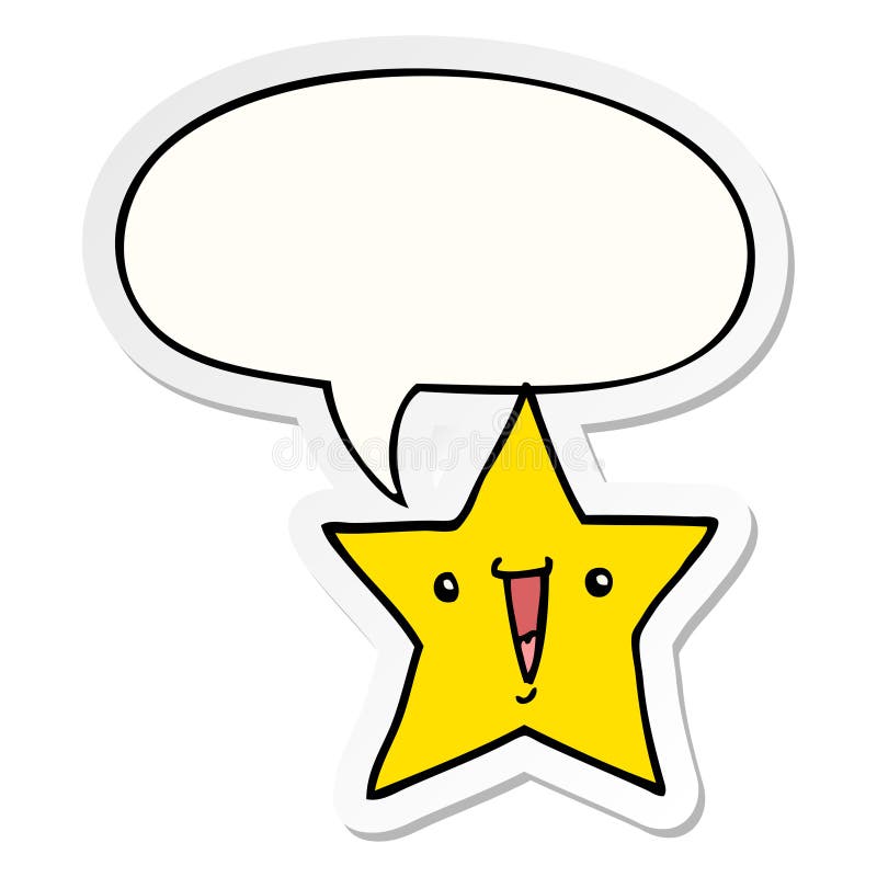 A Creative Cartoon Star and Speech Bubble Sticker Stock Vector ...