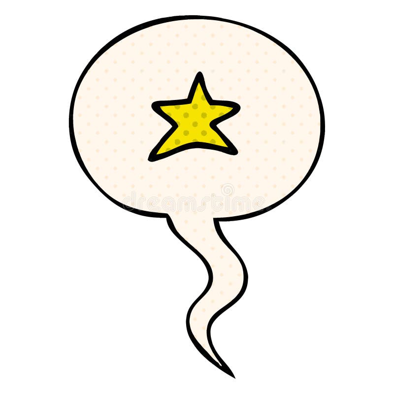 A Creative Cartoon Star Symbol and Speech Bubble in Comic Book Style ...