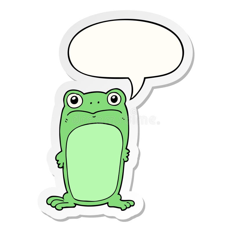 A Creative Cartoon Staring Frog and Speech Bubble Sticker Stock Vector ...
