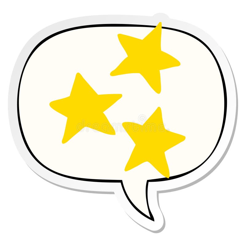 A Creative Cartoon Stars and Speech Bubble Sticker Stock Vector ...
