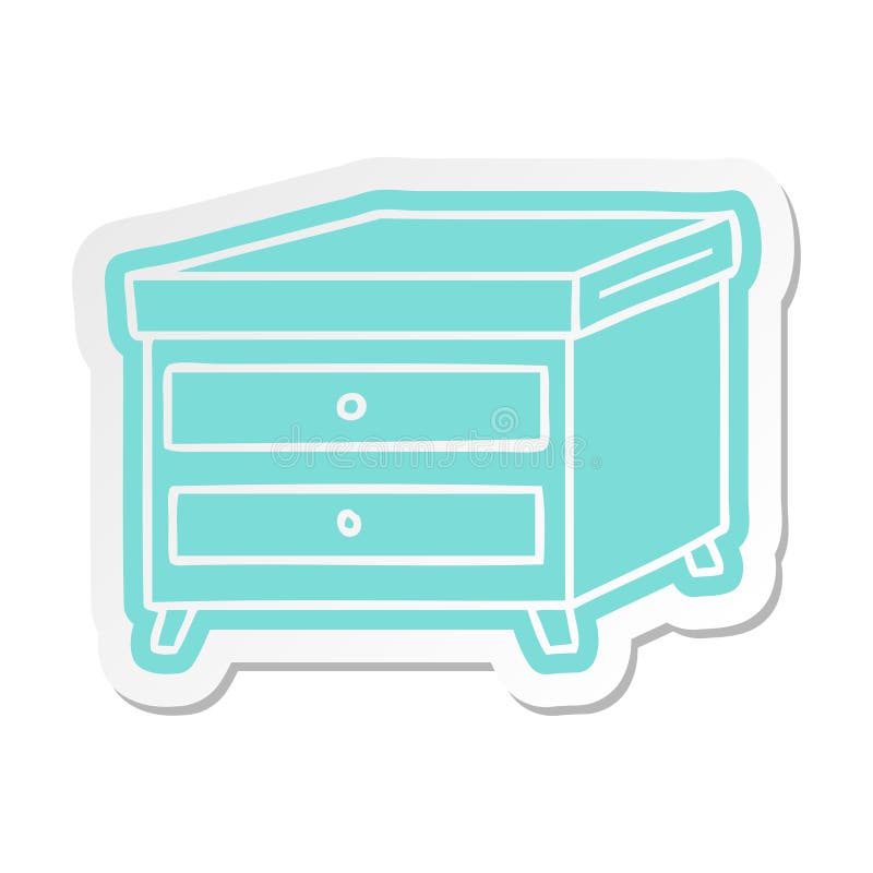 A Creative Cartoon Sticker of a Bedside Table Stock Vector ...