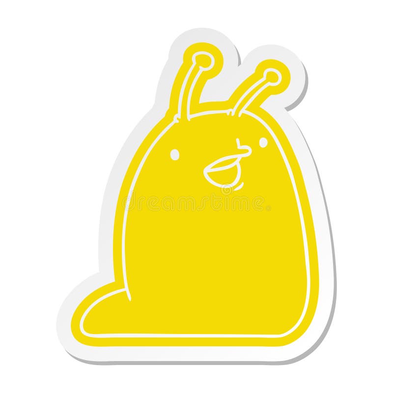 A Creative Cartoon Sticker of a Cute Kawaii Slug Stock Vector ...