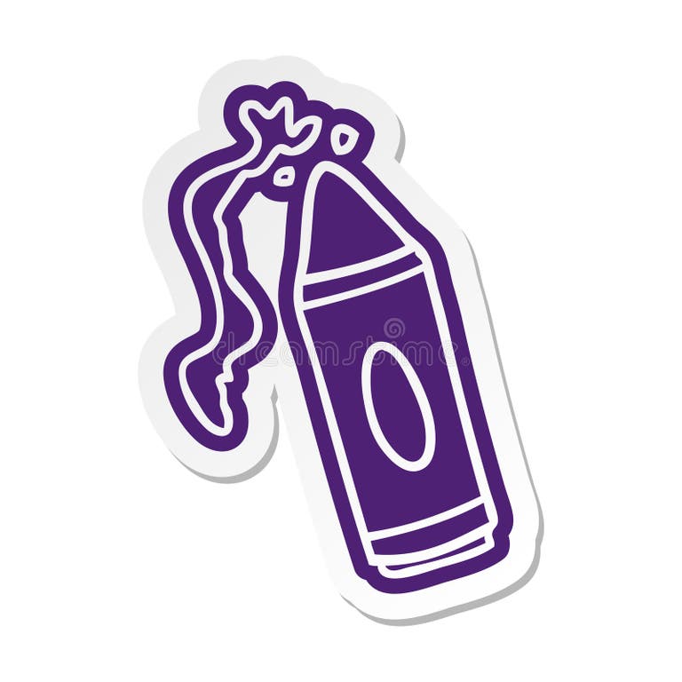 A Creative Cartoon Sticker of a Pink Crayon Stock Vector - Illustration ...
