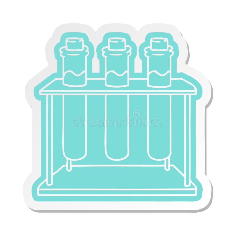 A Creative Cartoon Sticker of a Science Test Tube Stock Vector ...