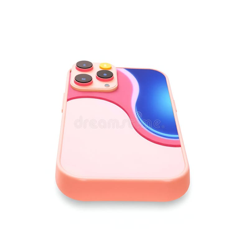 Cartoon Clay Phone 14 Pro Front View Stock Illustration - Illustration ...