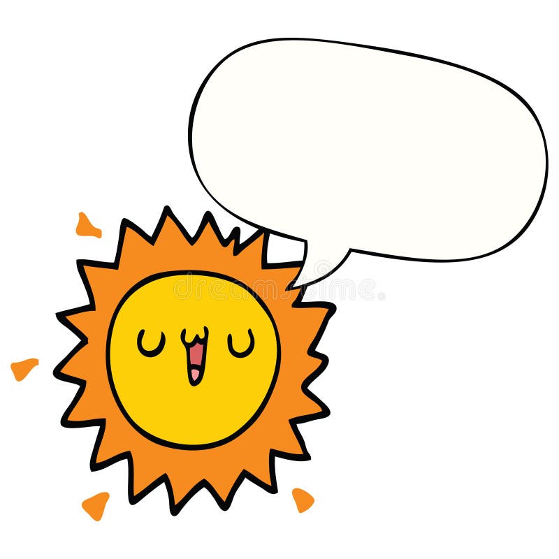 A Creative Cartoon Sun and Speech Bubble Stock Vector - Illustration of ...