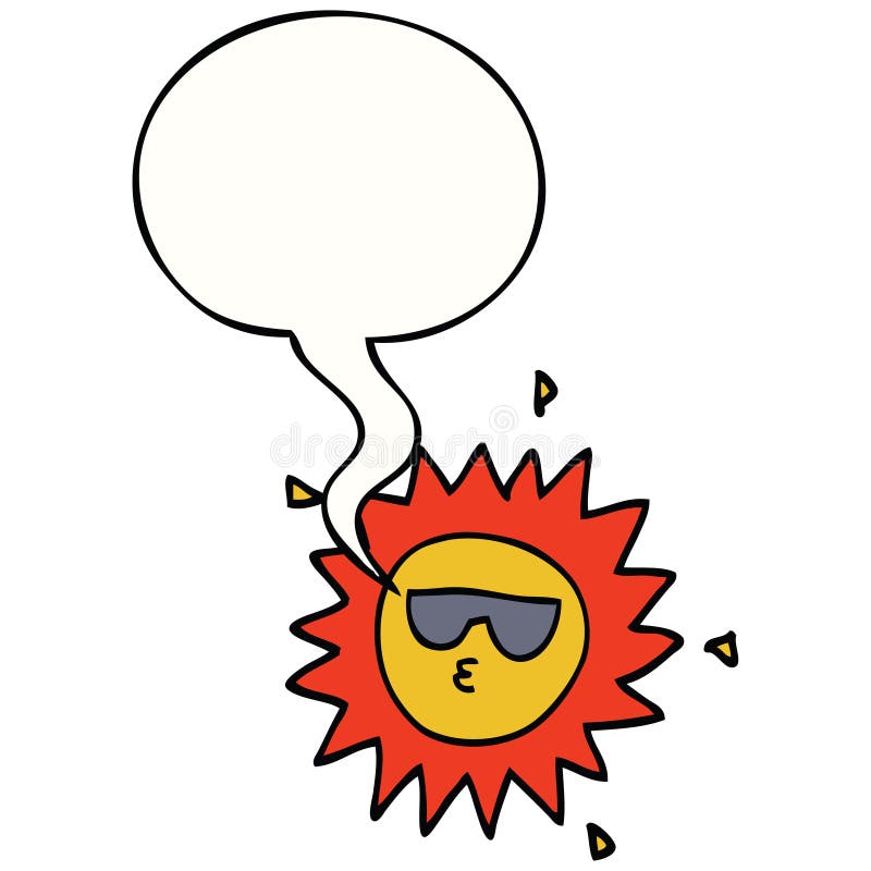 A Creative Cartoon Sun and Speech Bubble Stock Vector - Illustration of ...