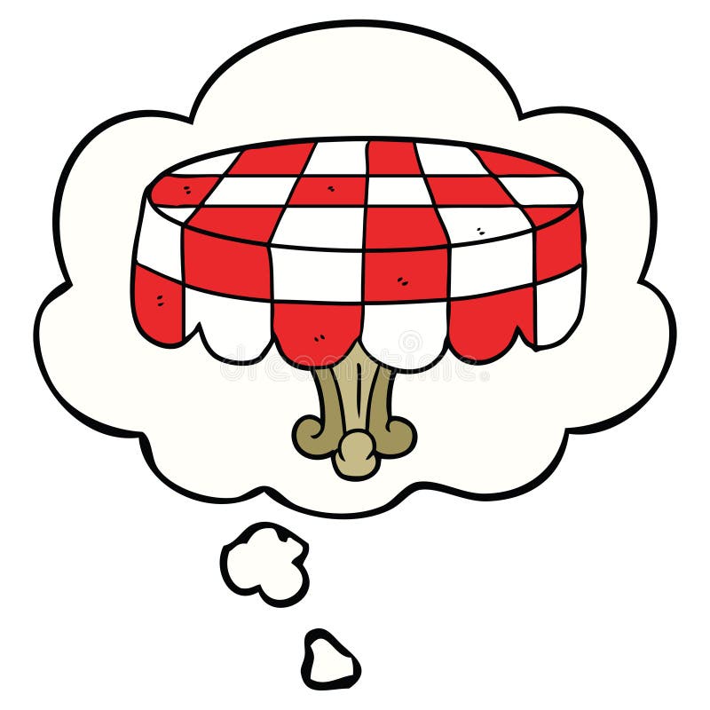 A Creative Cartoon Table and Thought Bubble Stock Vector - Illustration ...