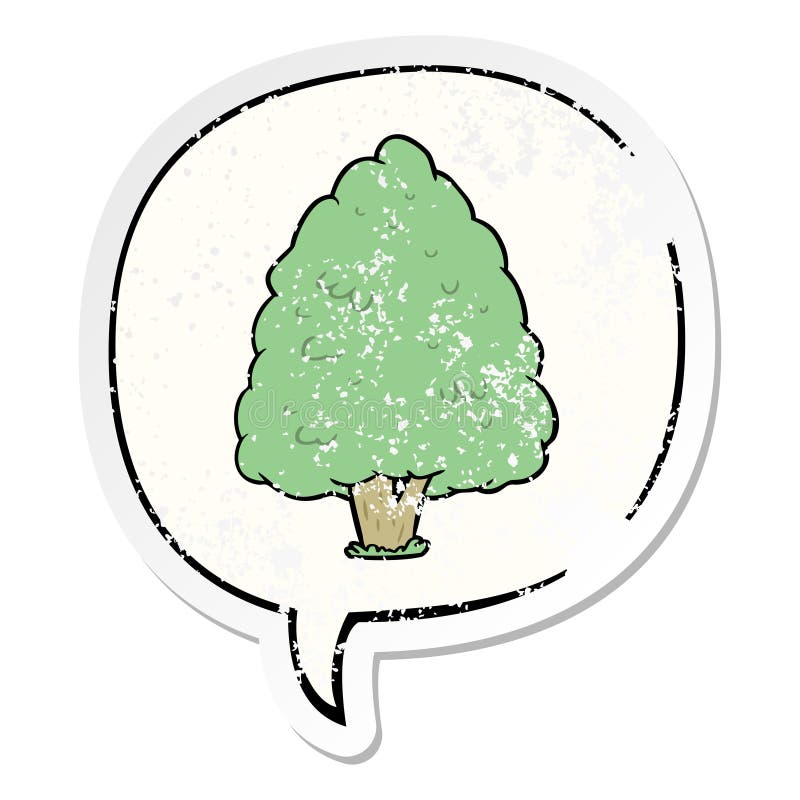 Tall Tree Nature Cute Cartoon Sticker Label Stick Stock Illustrations ...