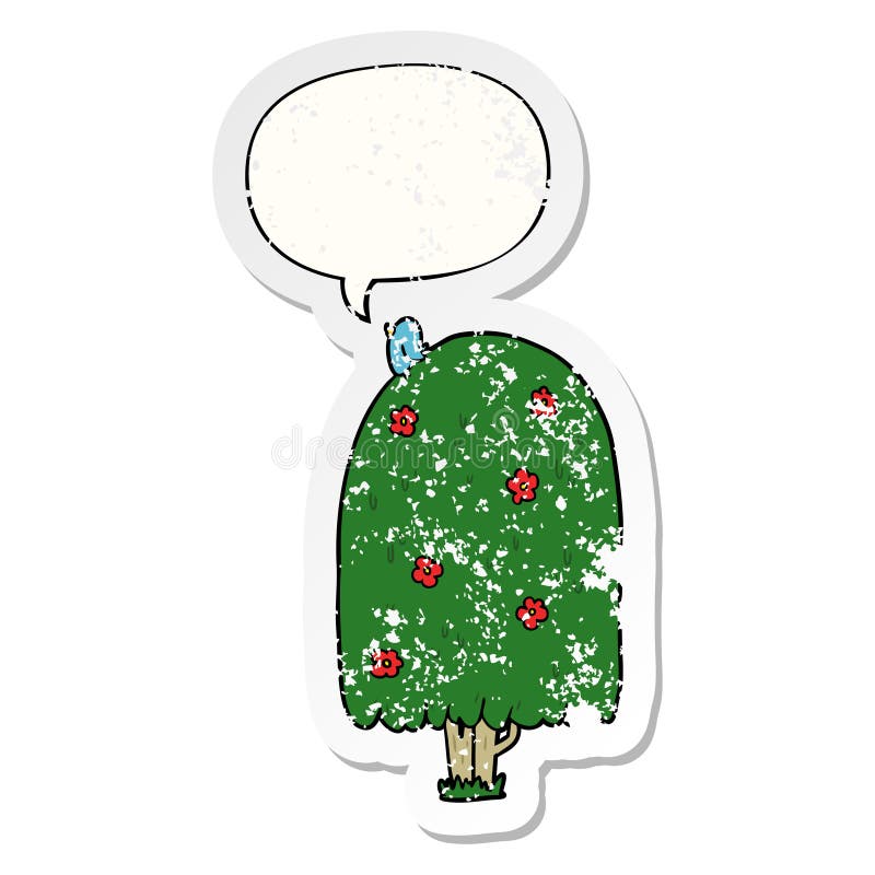 Tall Tree Nature Cute Cartoon Sticker Label Stick Stock Illustrations ...