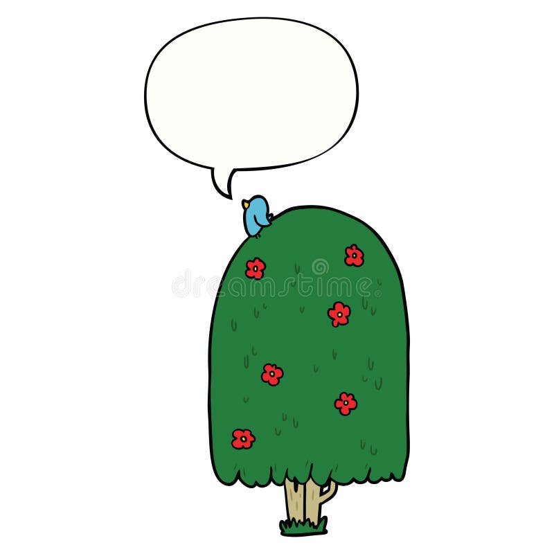 A Creative Cartoon Tall Tree and Speech Bubble Stock Vector ...