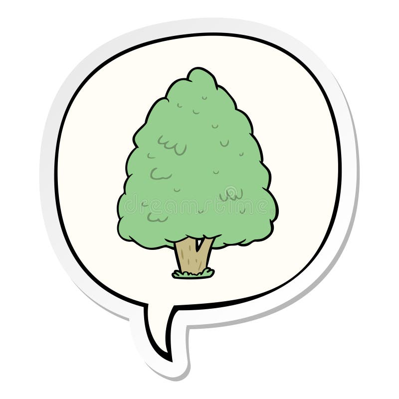 Tall Tree Nature Cute Cartoon Sticker Label Stick Stock Illustrations ...