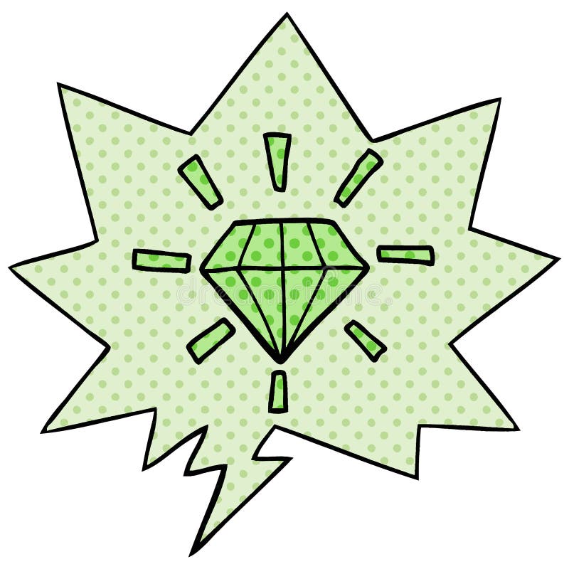 A Creative Cartoon Tattoo Diamond and Speech Bubble in Comic Book Style ...