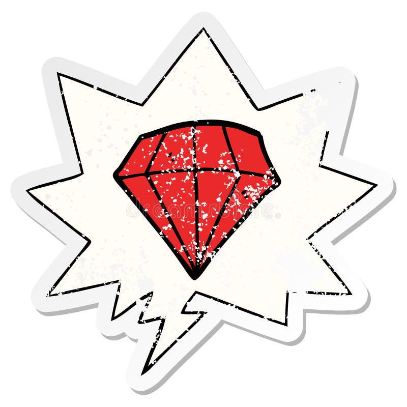 Diamond Tattoo Jewel Gem Objects Cute Cartoon Sticker Label Stick Stock ...