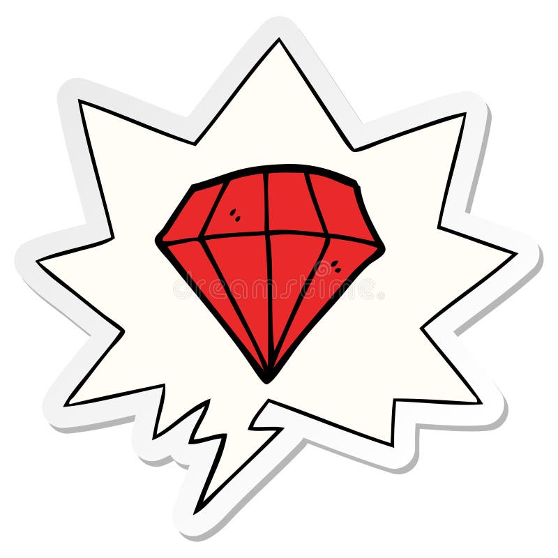Diamond Tattoo Jewel Gem Objects Cute Cartoon Sticker Label Stick Stock ...