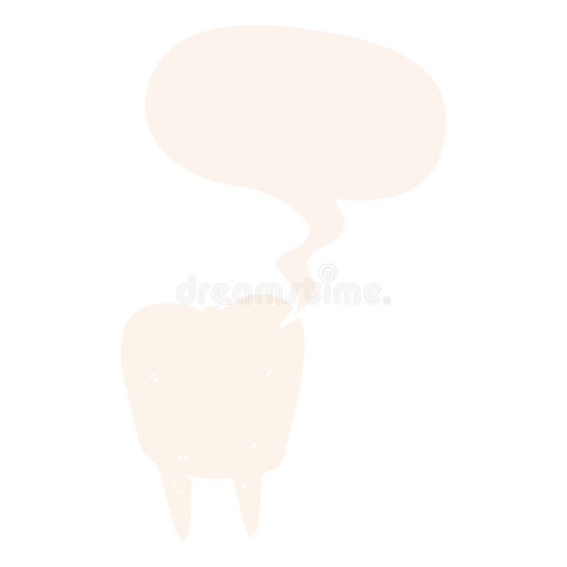 A Creative Cartoon Tooth and Speech Bubble in Retro Style Stock Vector ...