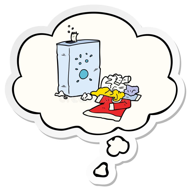 A Creative Cartoon Washing Powder and Laundry and Thought Bubble As a ...