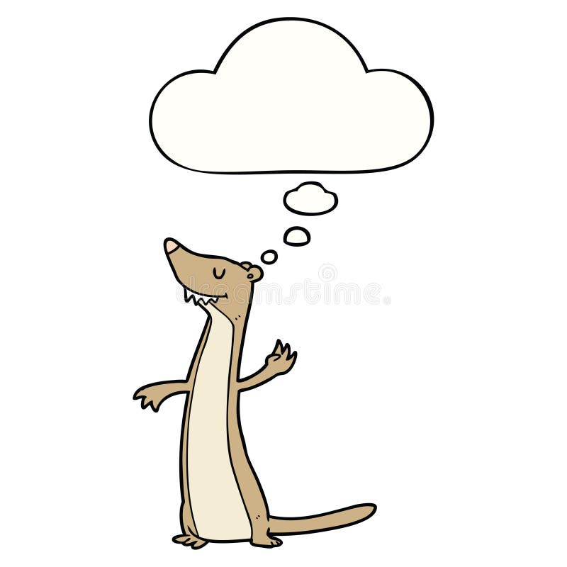 A Creative Cartoon Weasel and Thought Bubble Stock Vector ...