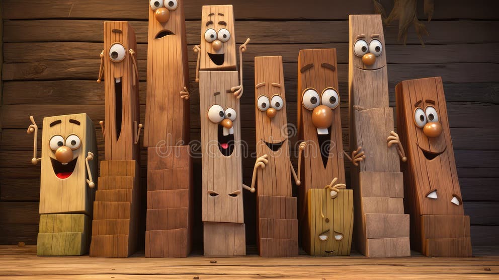 Creative Cartoon Wood Plank Stock Illustration - Illustration of wood ...