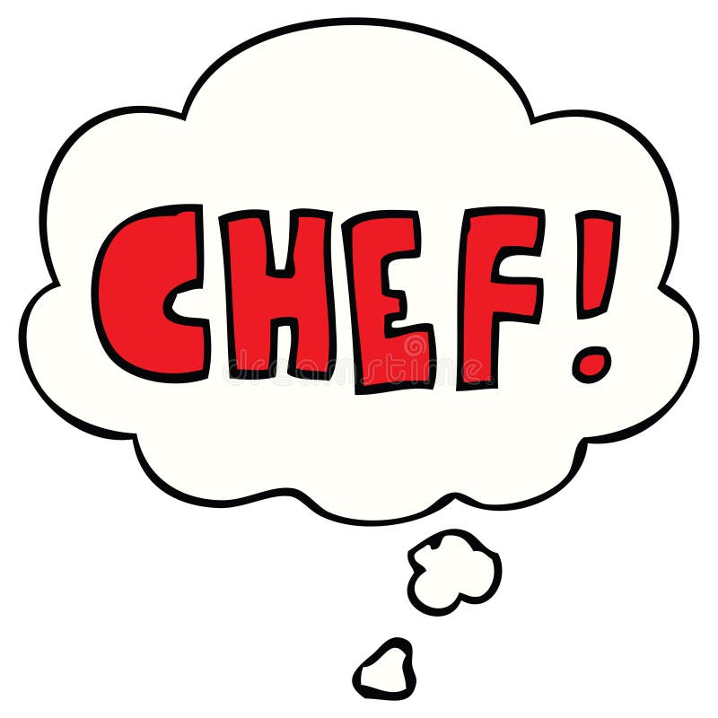 A Creative Cartoon Word Chef and Thought Bubble Stock Vector ...