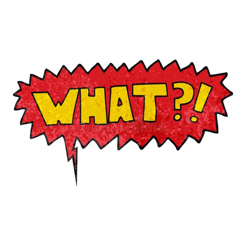 A Creative Cartoon Word What?! and Speech Bubble in Retro Texture Style ...