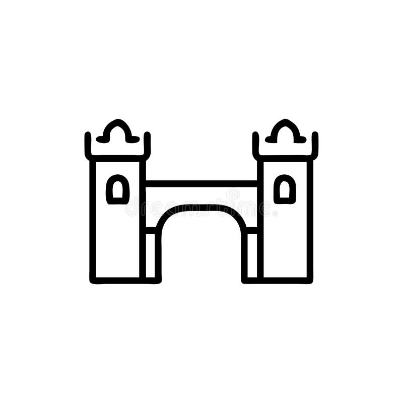 Creative Castle Gate Icon for Fantasy Stock Vector - Illustration of ...