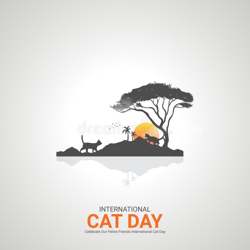 Creative Cat Ads Design. Creative Cat Day, August 8, Vector, 3d ...