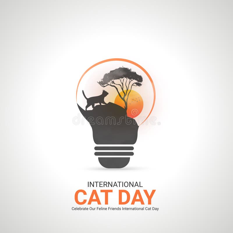 Creative Cat Ads Design. Creative Cat Day, August 8, Vector, 3d ...